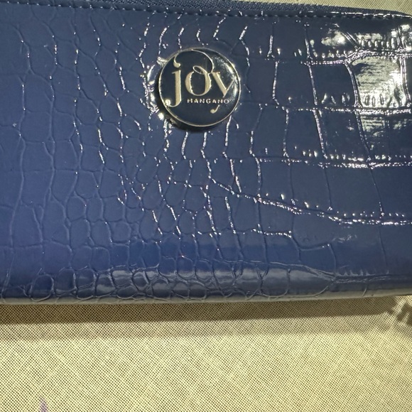 Joy Mangano | Bags | Joy Mangano Blue Crocodile Look Embossed Womens ...